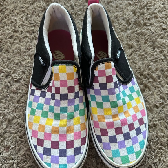 Vans | Shoes | Vans Slip On Multicolored Checkered Skateboard Shoes ...